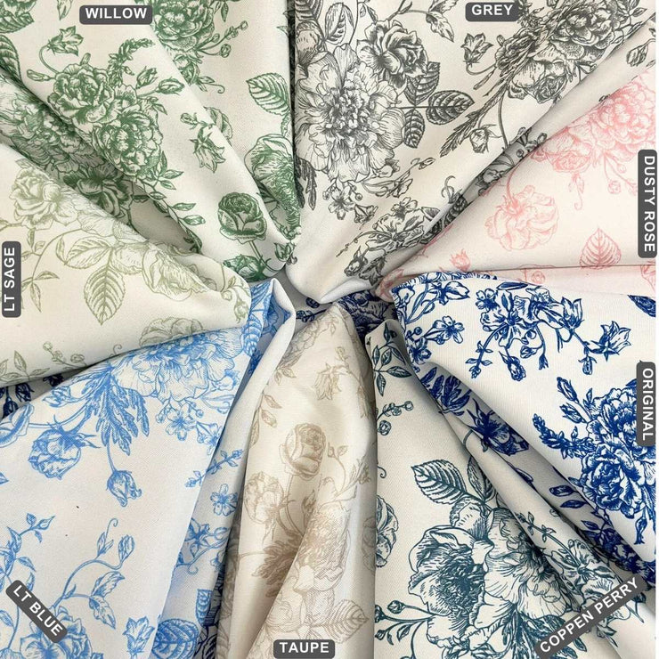 French Toile (Poly Print) Table Linen in Sage – Urquid Linen