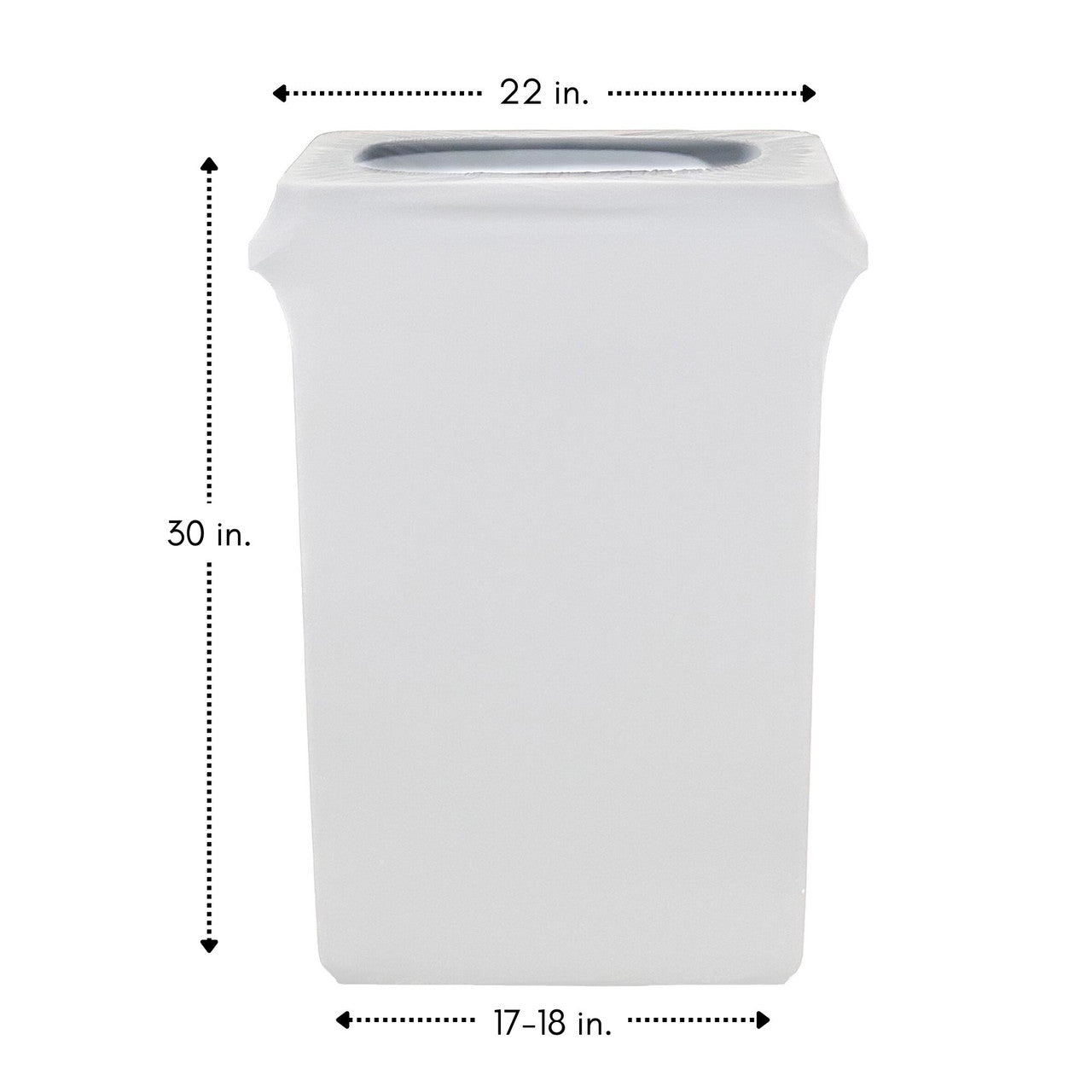 Spandex (Slim Jim) 23 Gallon Trash Can Cover in White