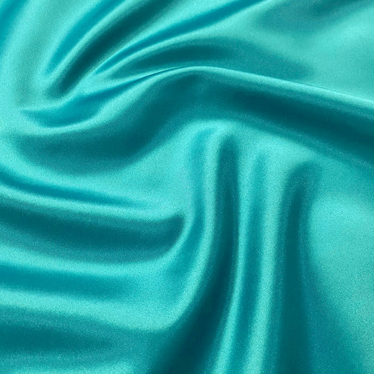 Lamour (Dull) Satin Drapery Panel in Aqua 1698 – Urquid Linen