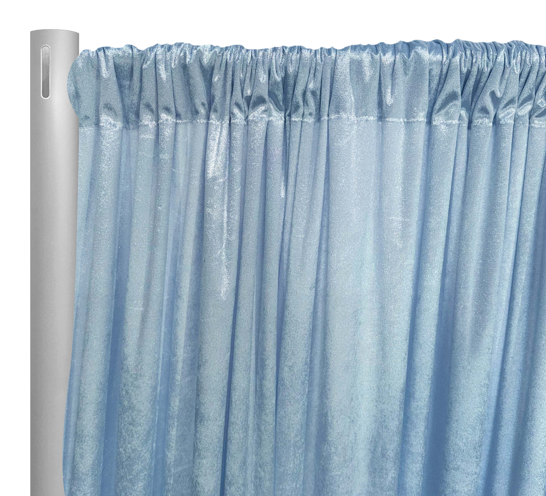 Lush Velvet Drapery Panel in Baby Blue – Urquid Linen
