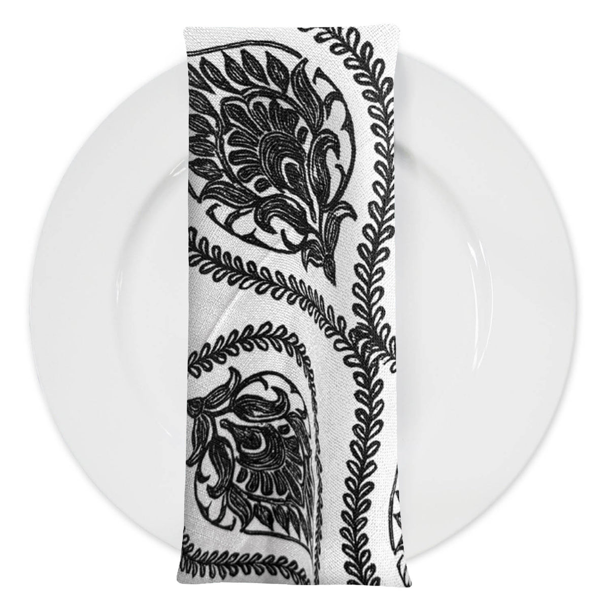 Mayfair (Slub Print) Table Napkin in Black – Urquid Linen