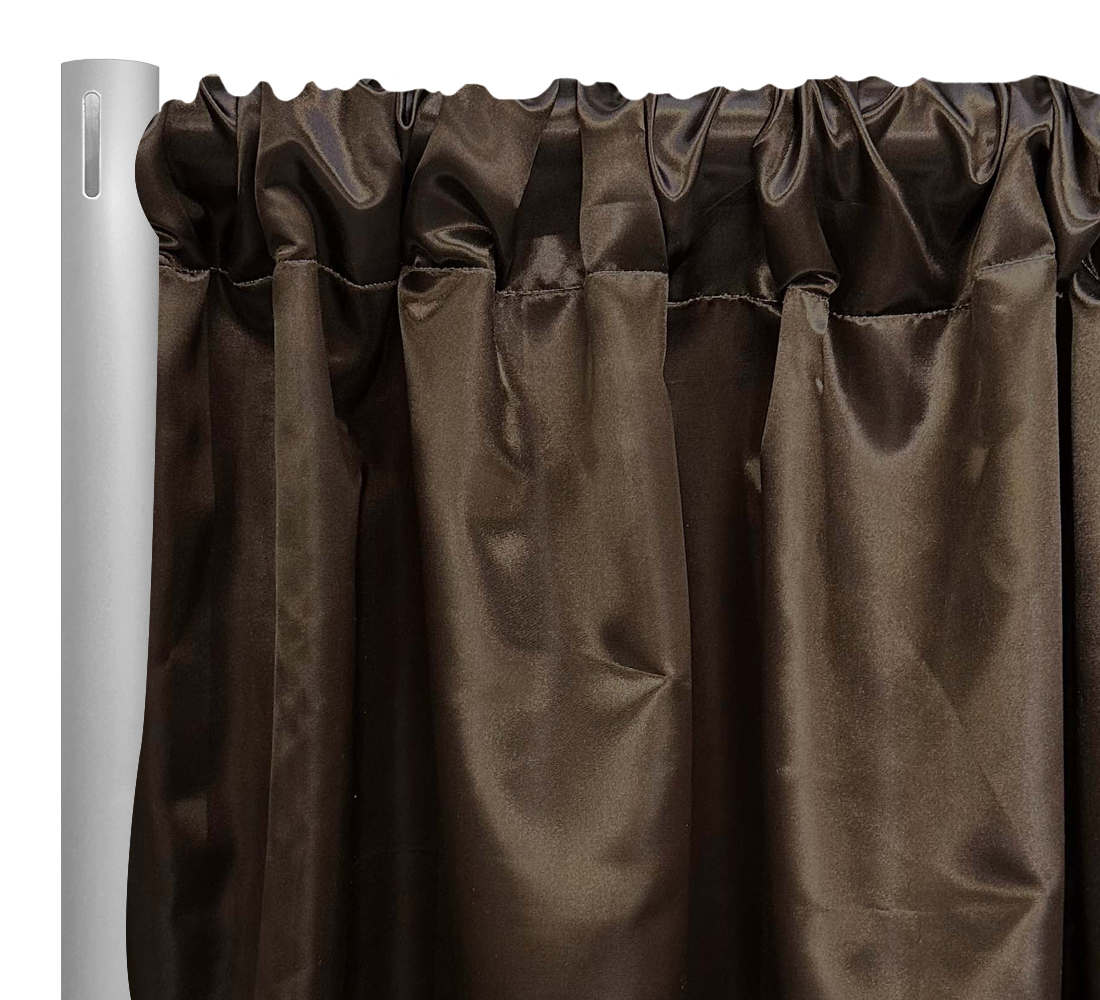 Bridal Satin Drapery Panel in Brown 266 – Urquid Linen