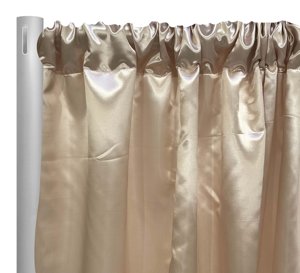 Bridal Satin Drapery Panel in Champagne 117 – Urquid Linen