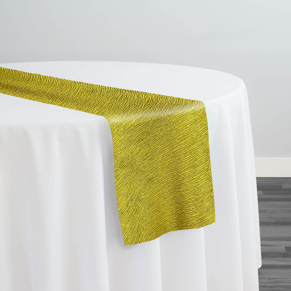 Bella Crepe Table Runner in Chartreuse – Urquid Linen