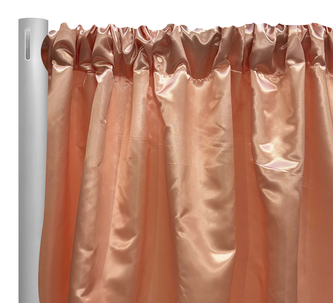 Bridal Satin Drapery Panel in Coral 208 – Urquid Linen