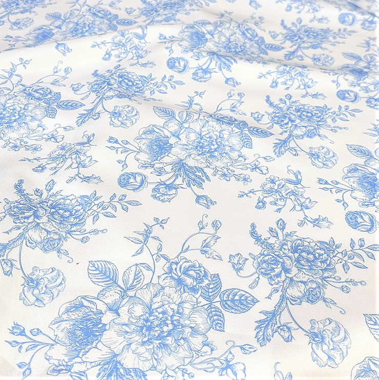 French Toile (Poly Print) Table Linen in Lt Blue – Urquid Linen