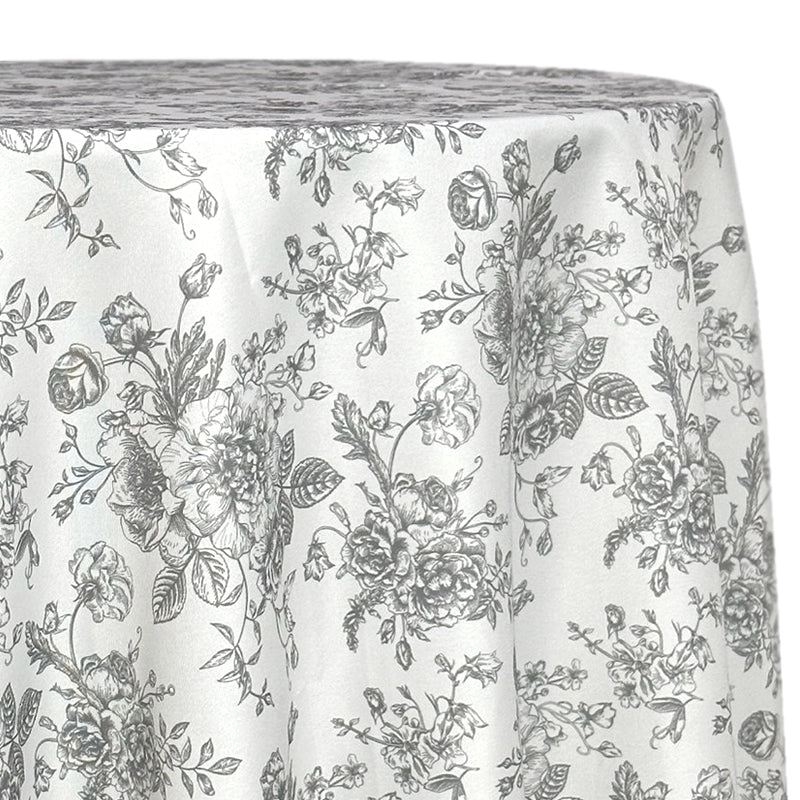 French Toile (Poly Print) Table Linen in Grey – Urquid Linen