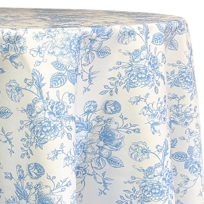 French Toile (Poly Print) Table Linen in Lt Blue – Urquid Linen