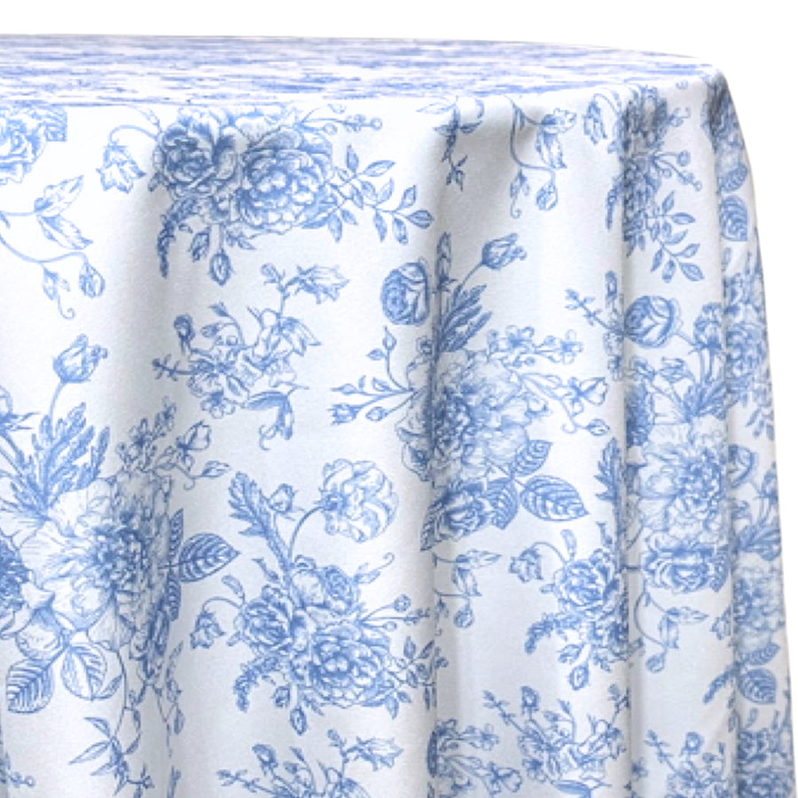 French Toile (Poly Print) Table Linen in Lt Blue – Urquid Linen