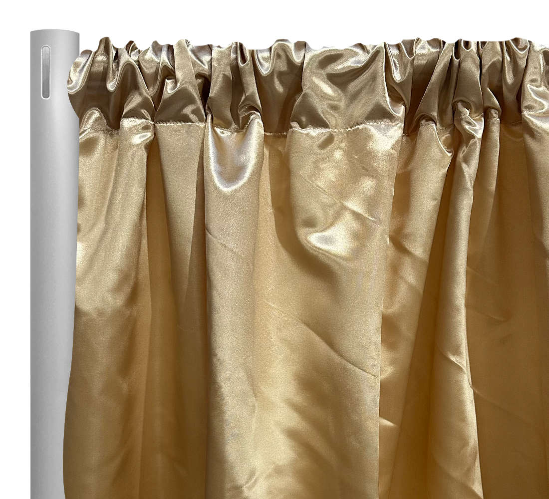 Bridal Satin Drapery Panel in Gold 901 – Urquid Linen