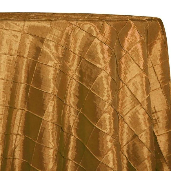 1pc - 2" Pintuck Taffeta Table Linens 120" Round - Gold – Urquid Linen