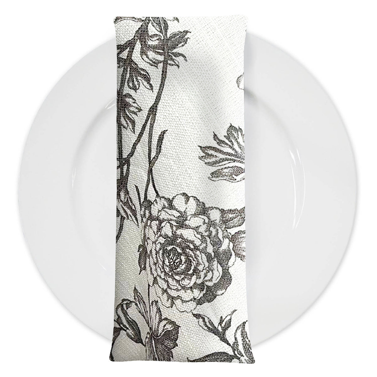 Artistry Bloom (Slub Print) Table Napkin in Grey – Urquid Linen
