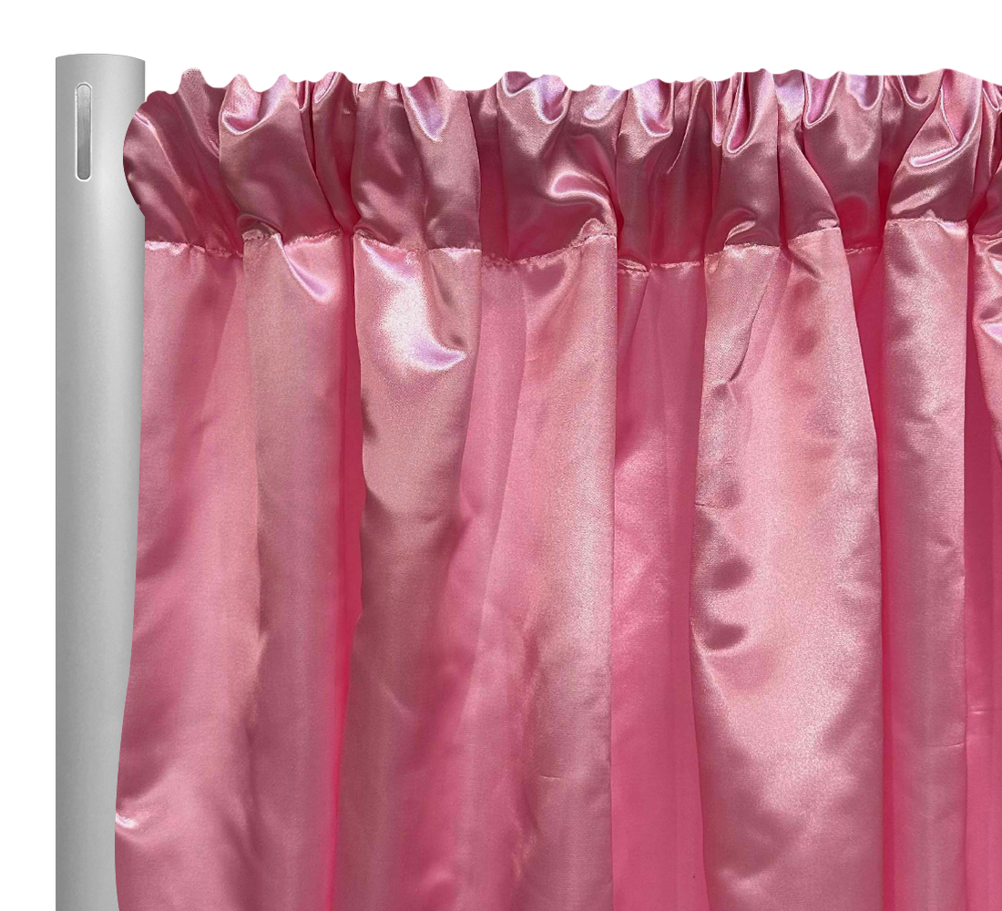 Bridal Satin Drapery Panel in Hot Pink 515 – Urquid Linen