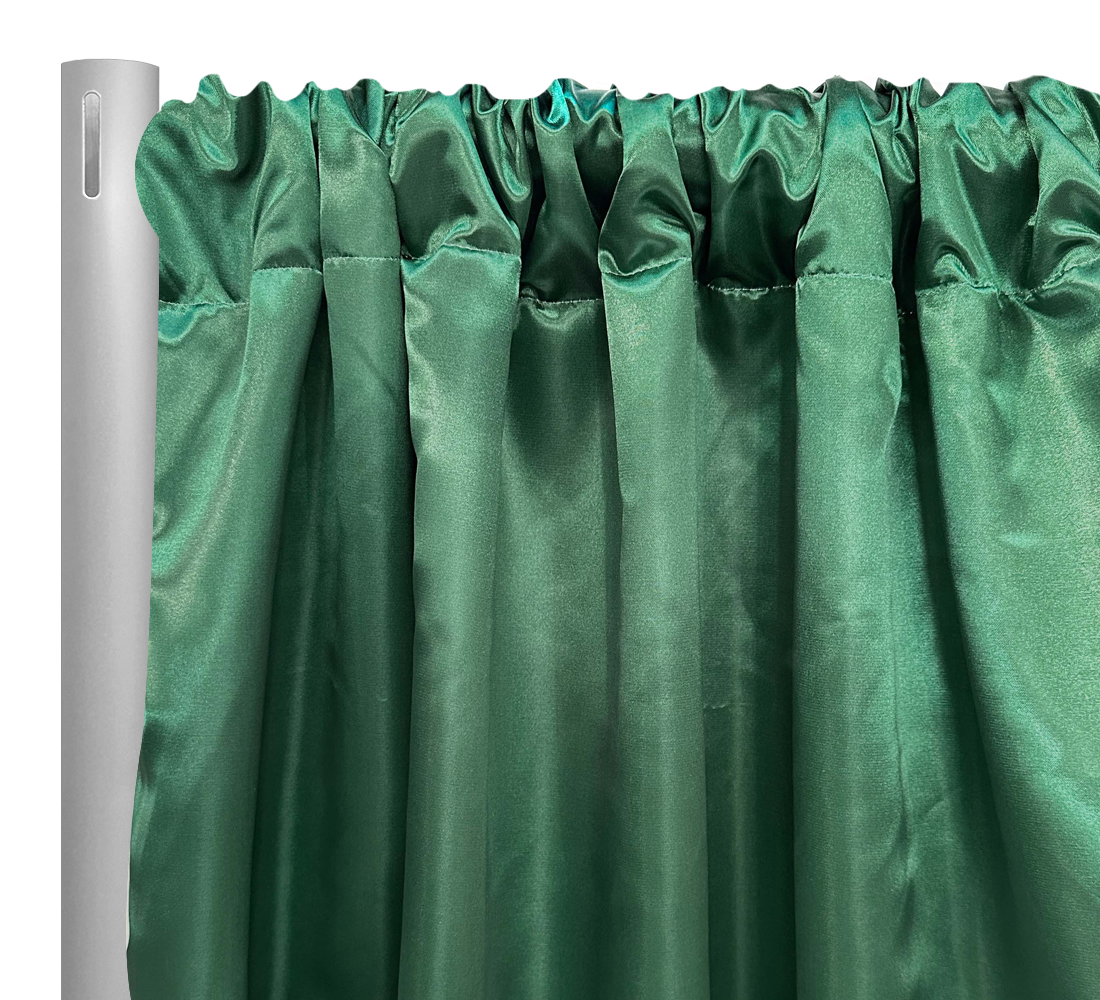 Bridal Satin Drapery Panel in Hunter Green 38 – Urquid Linen