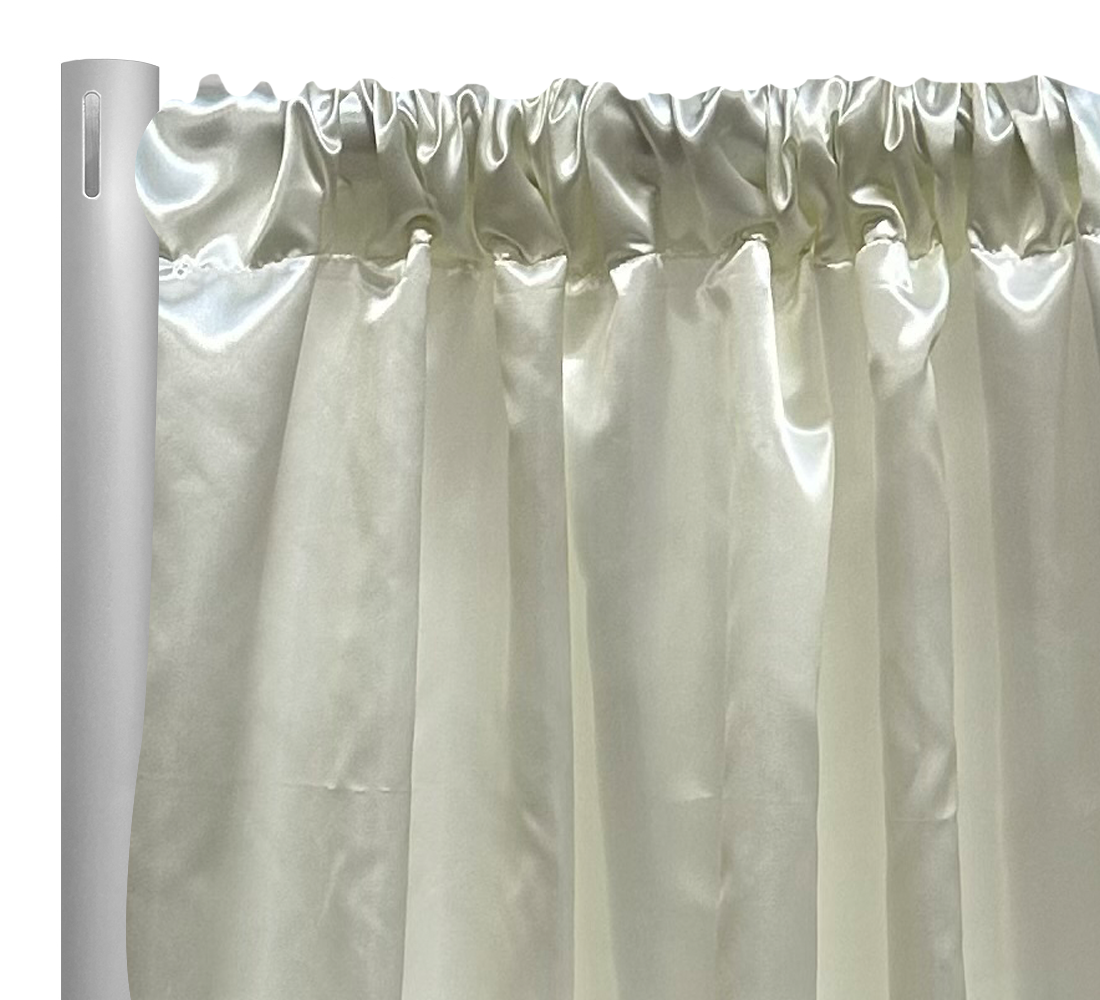 Bridal Satin Drapery Panel in Ivory 112 – Urquid Linen