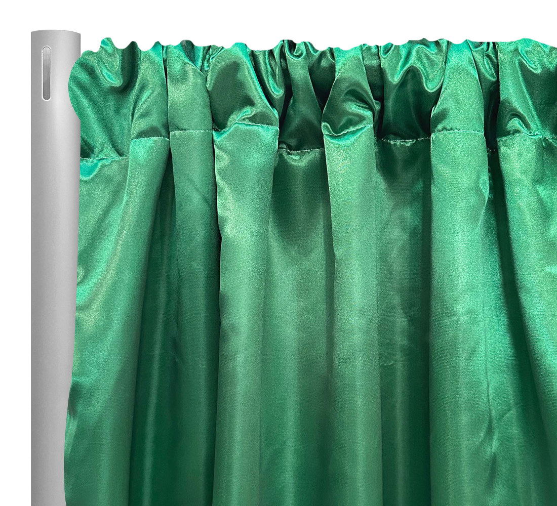 Bridal Satin Drapery Panel in Kelly Green 116 – Urquid Linen