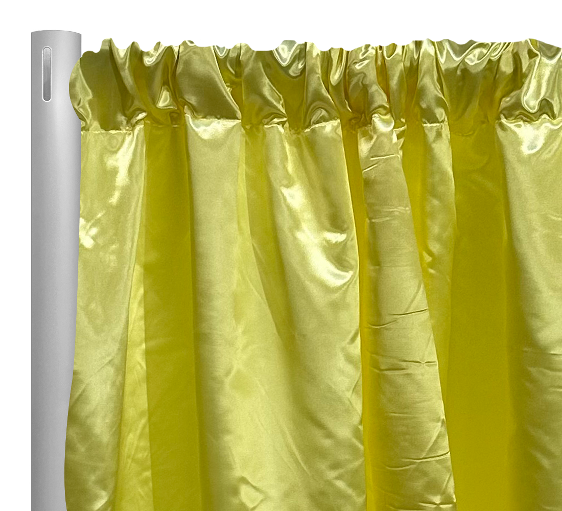 Bridal Satin Drapery Panel in Light Yellow 335 – Urquid Linen