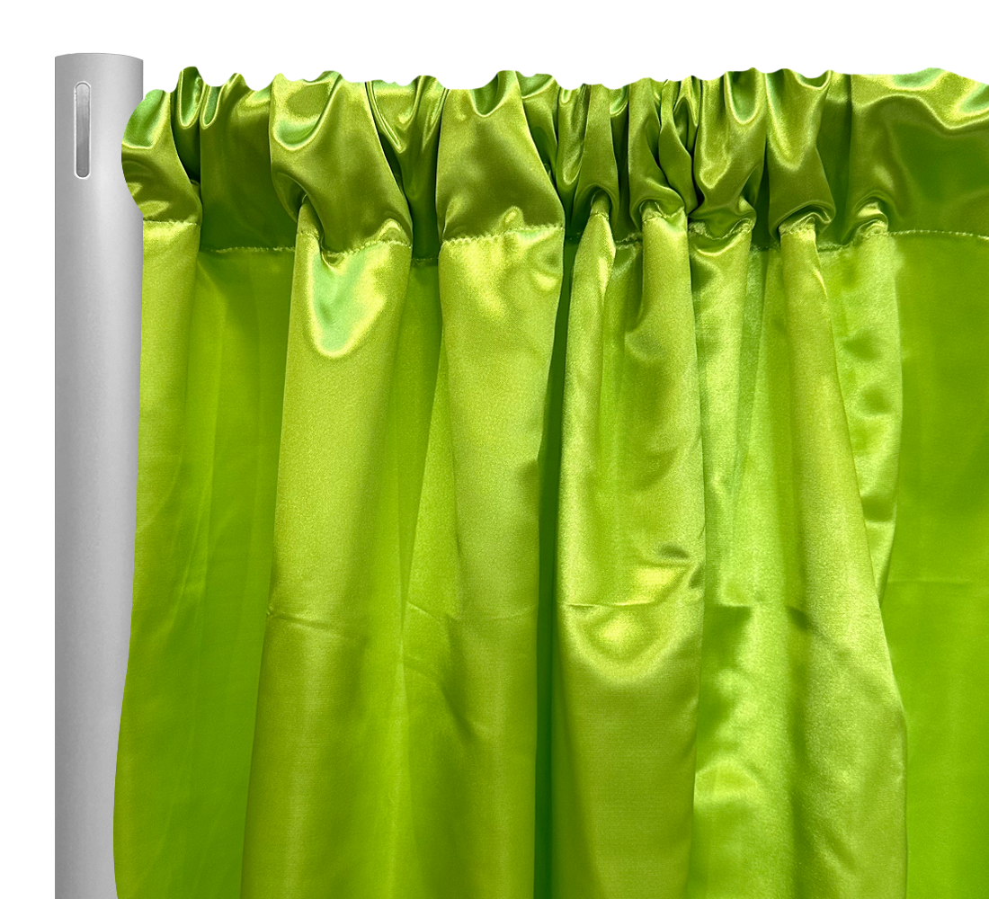 Bridal Satin Drapery Panel in Lime 37 – Urquid Linen