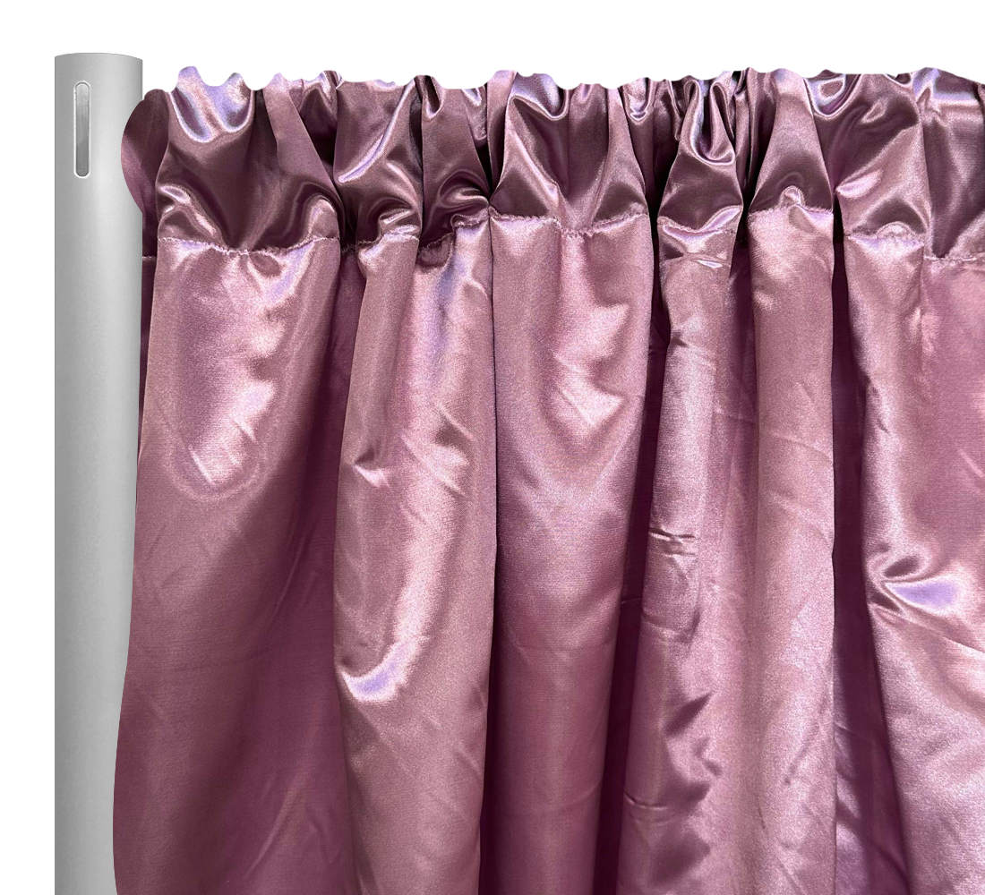 Bridal Satin Drapery Panel in Mauve 35 – Urquid Linen