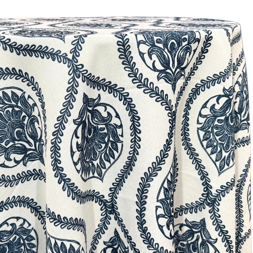 Mayfair (Slub Print) Table Linen in Navy – Urquid Linen