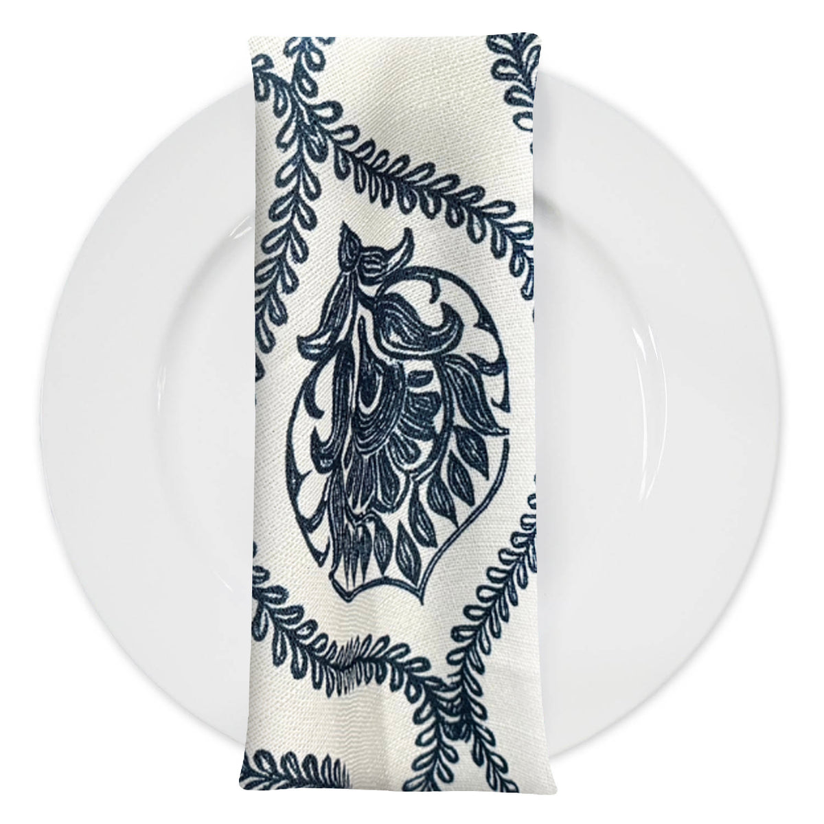 Mayfair (Slub Print) Table Napkin in Navy – Urquid Linen