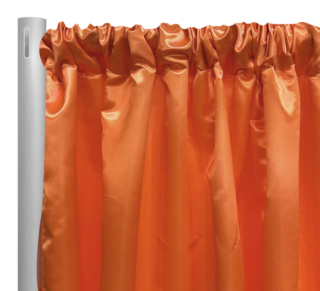 Bridal Satin Drapery Panel in Orange 621 – Urquid Linen
