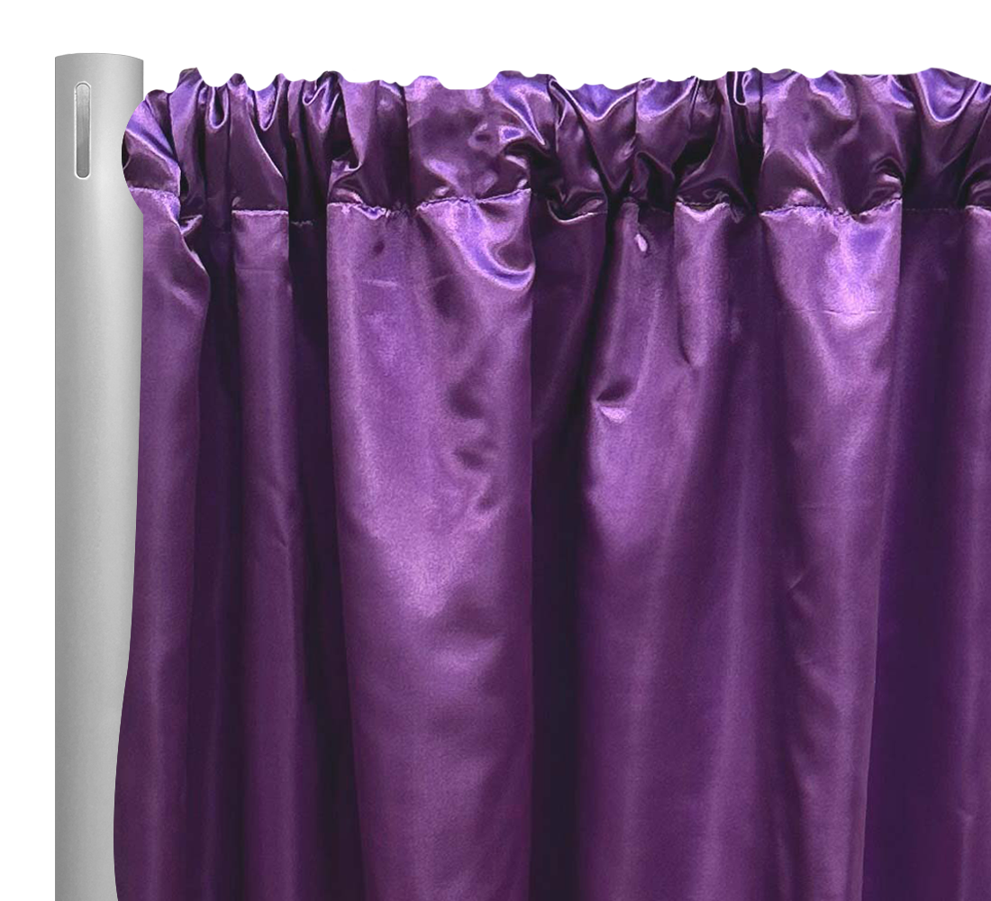 Bridal Satin Drapery Panel in Orchid 554 – Urquid Linen