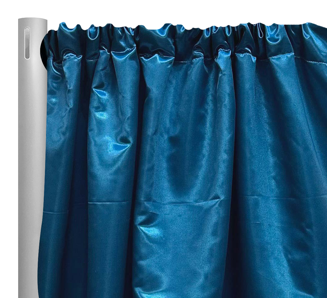 Bridal Satin Drapery Panel in Peacock 777 – Urquid Linen