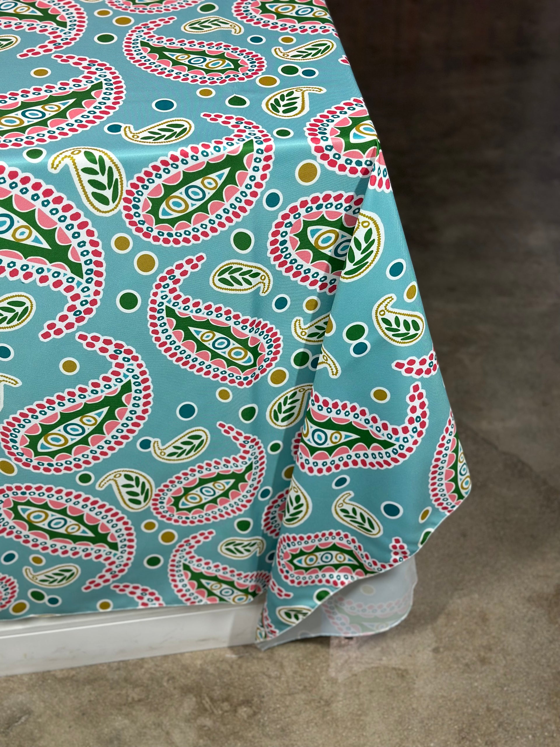 Pastel Paisley (Poly Print) Tablecloths & Overlays | Urquid Linen