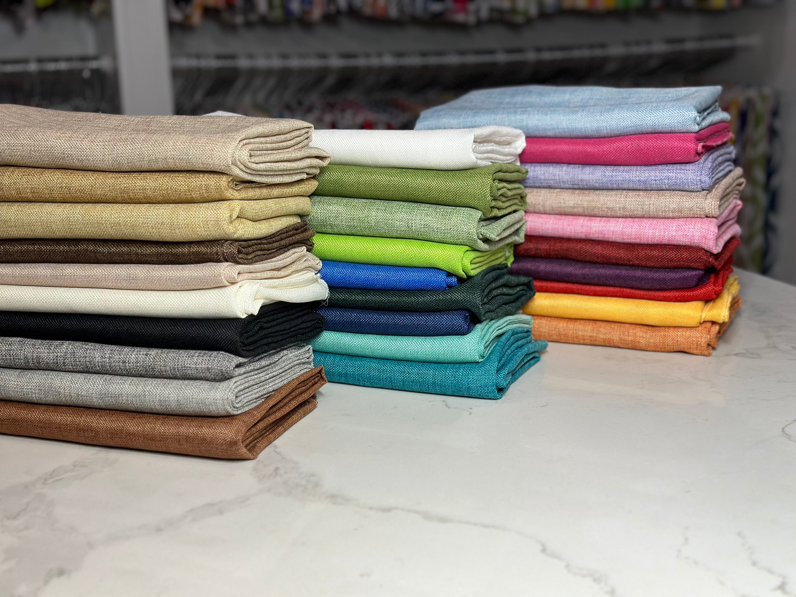 Imitation Burlap Table Linen in LT Blue – Urquid Linen