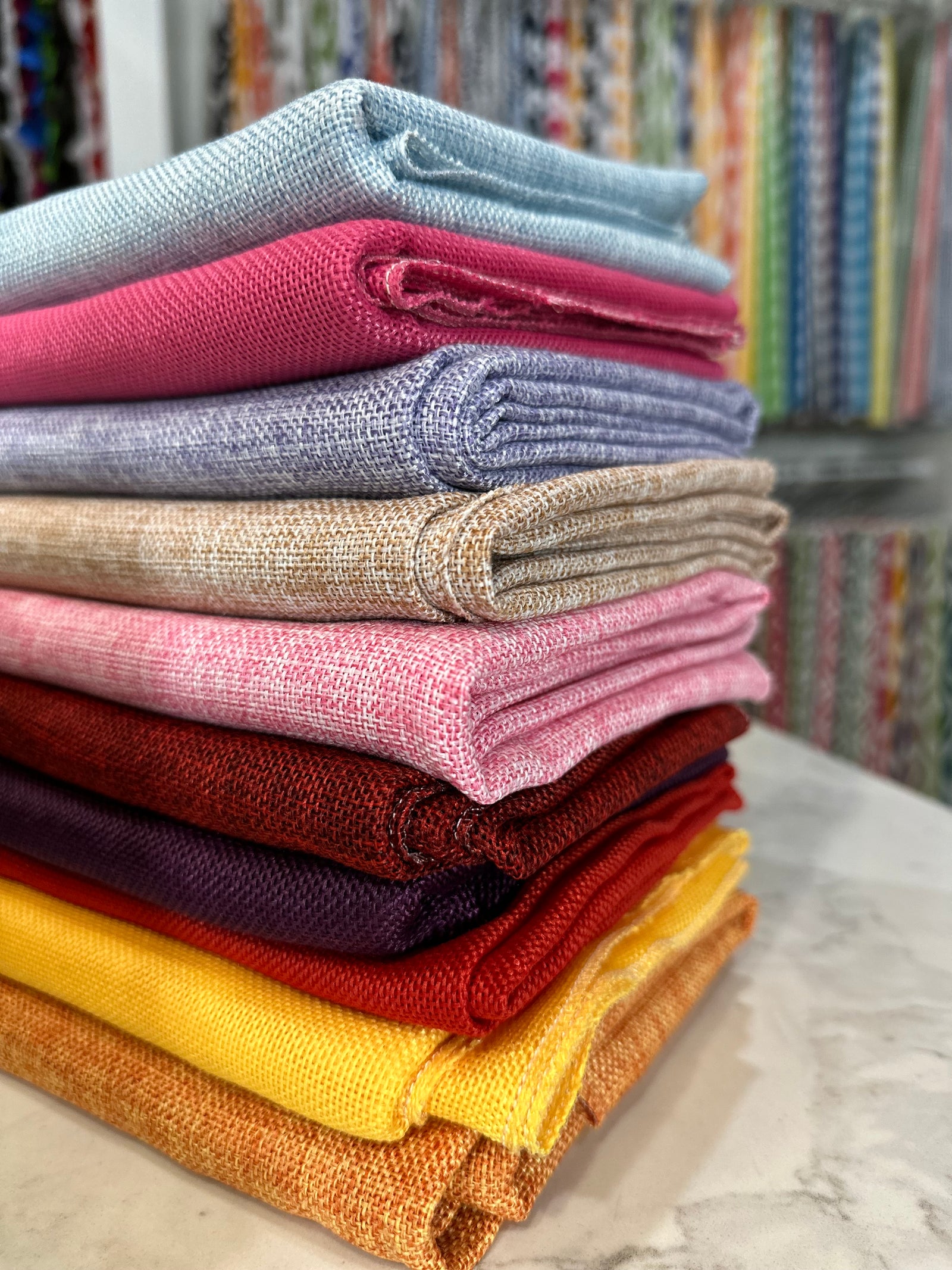 Imitation Burlap Table Linen in LT Blue – Urquid Linen