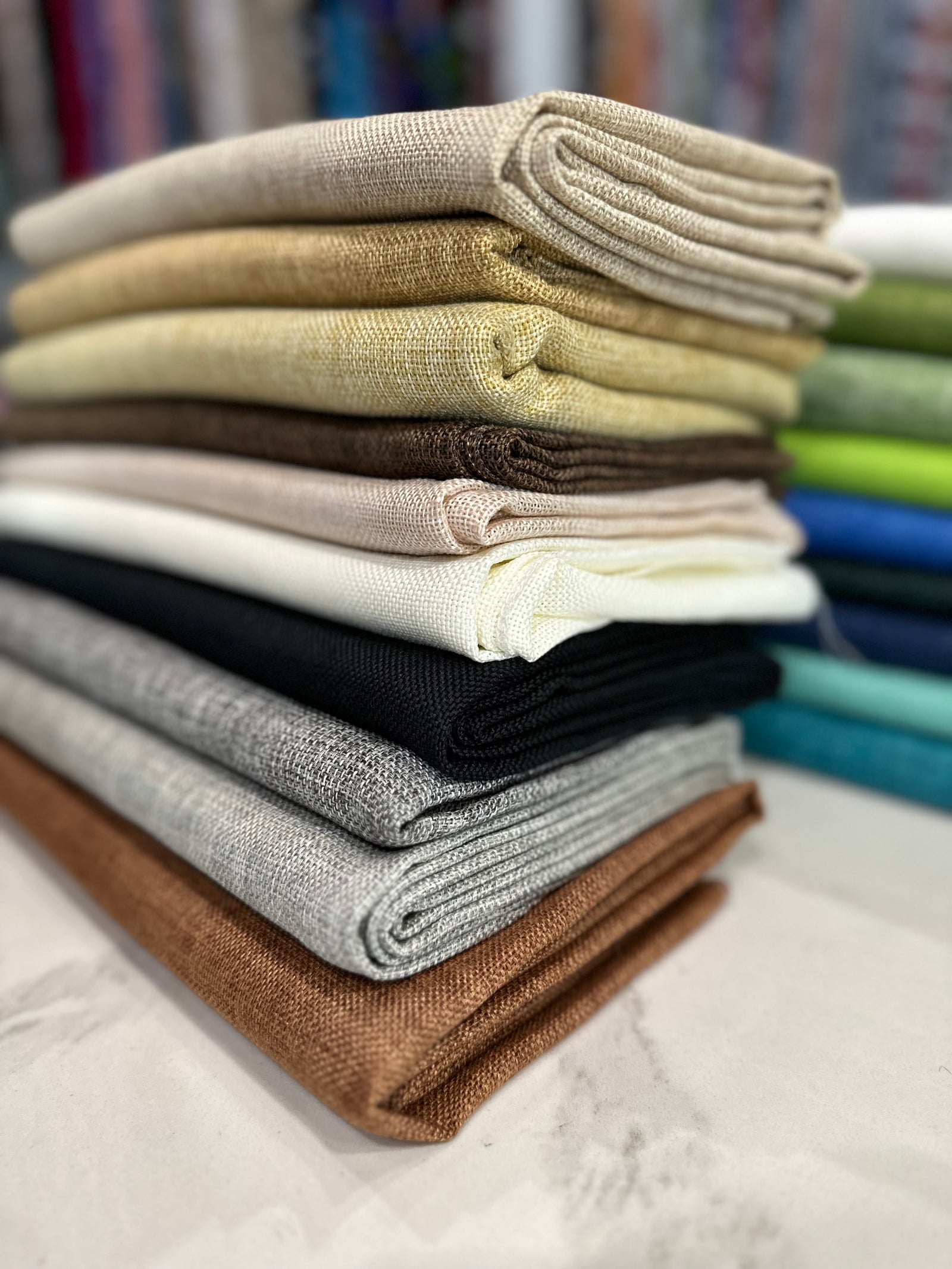 Imitation Burlap Table Linen in LT Blue – Urquid Linen