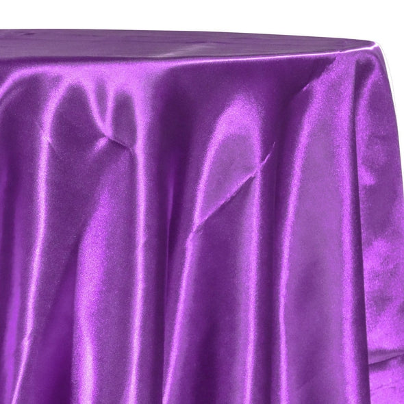 5pcs - Bridal Satin Table Linen 90"x132" Banquet - Plum 555 – Urquid Linen