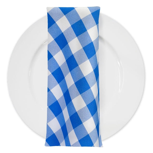 100pcs - Polyester Checker (Gingham) Table Napkin 18"x18" Square - Roy ...