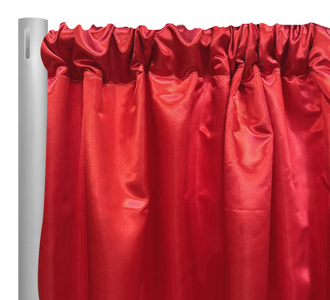 Bridal Satin Drapery Panel in Red 190 – Urquid Linen