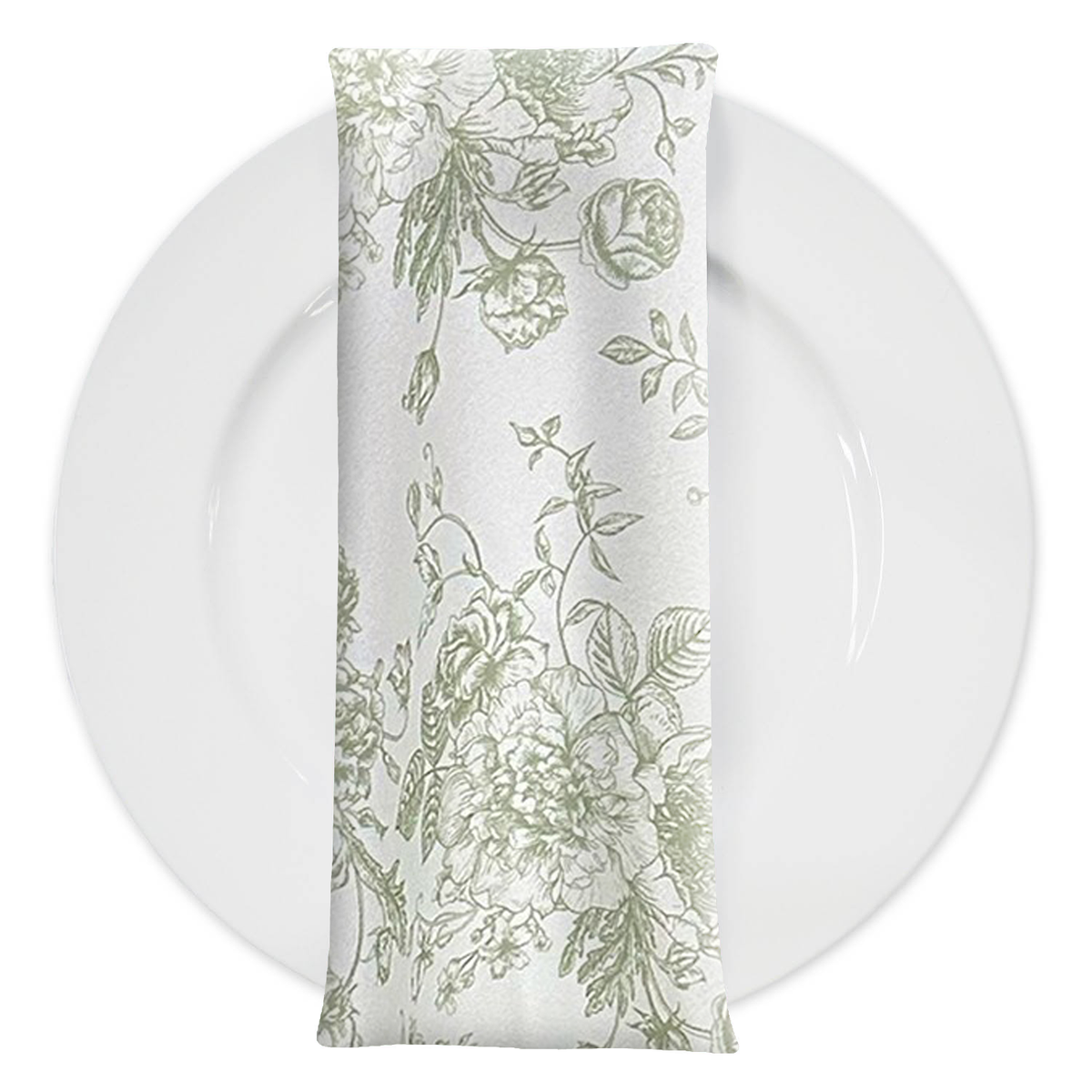 French Toile (Poly Print) Table Napkin in Sage – Urquid Linen