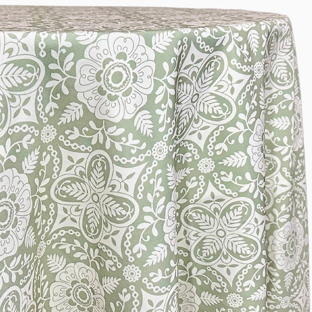 Morocco (Poly Print) Table Linen in Sage – Urquid Linen