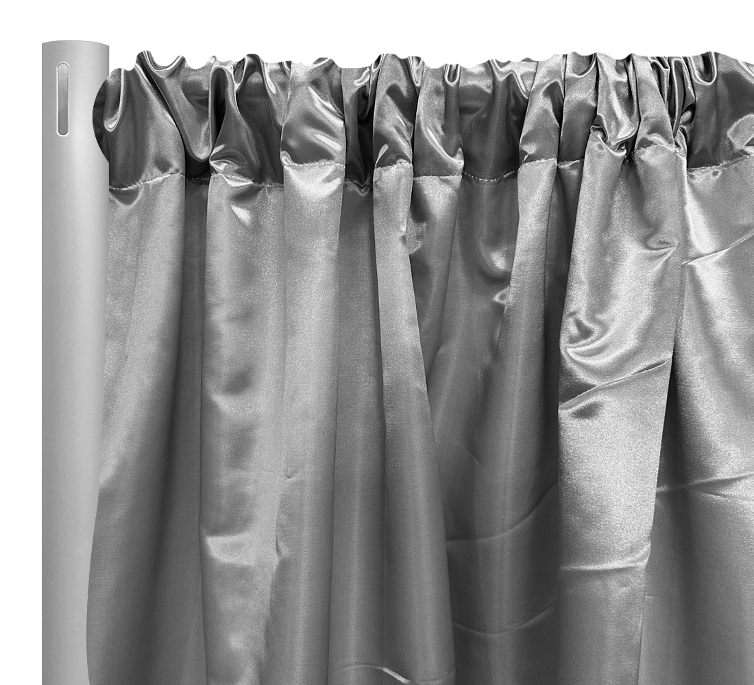 Bridal Satin Drapery Panel in Silver 606 – Urquid Linen