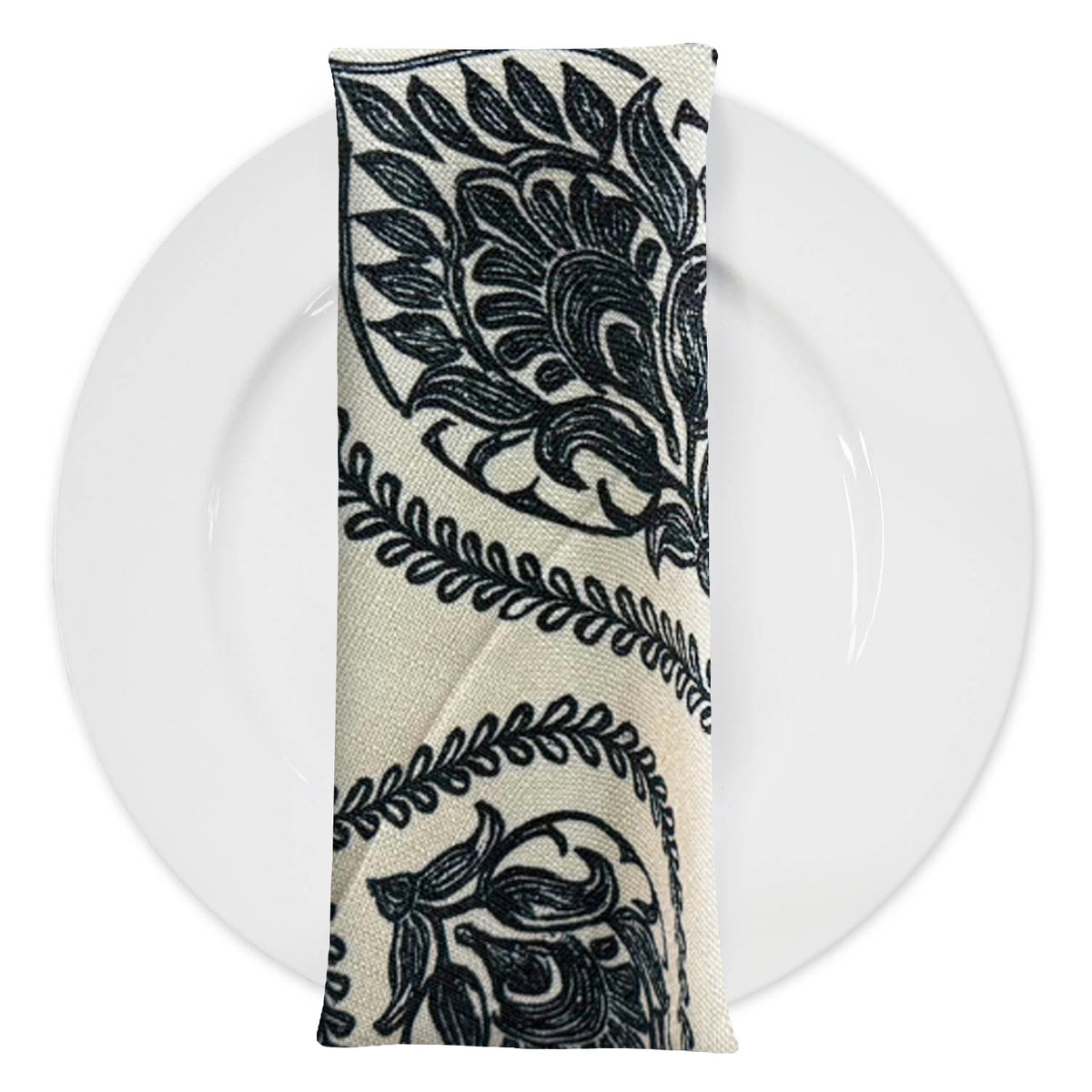 Mayfair (Slub Print) Table Napkin in Black / Taupe – Urquid Linen