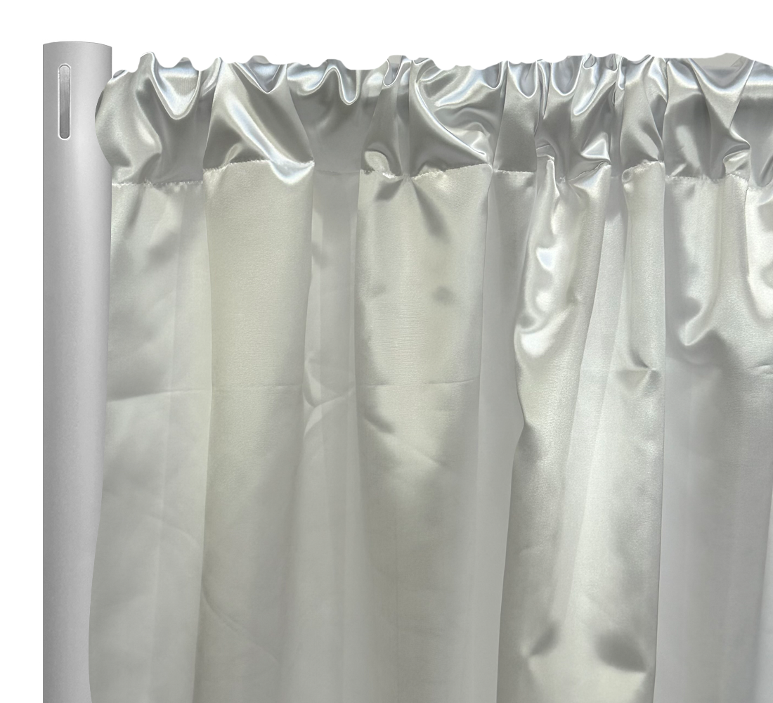 Bridal Satin Drapery Panel in White – Urquid Linen