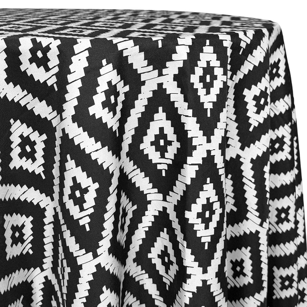 Onyx (Poly Print) Table Linen in Black / White – Urquid Linen
