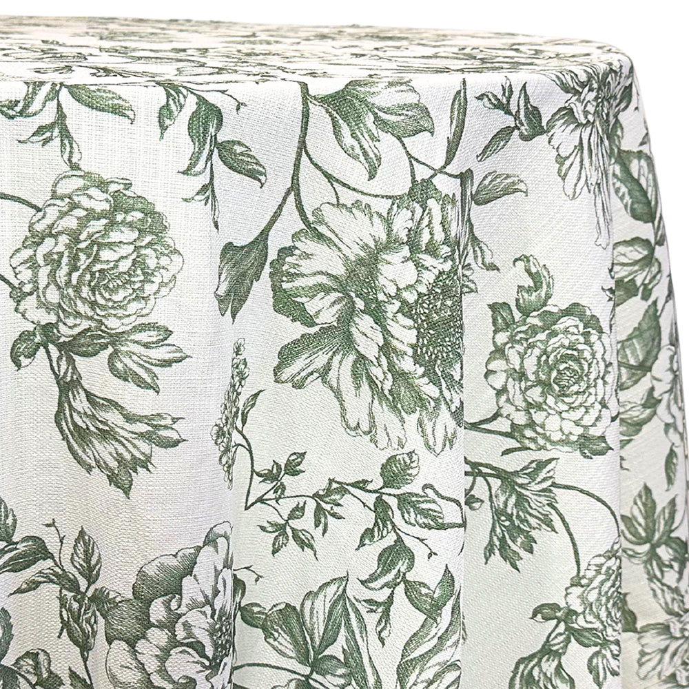 Artistry Bloom (Slub Print) Table Linen in Willow Green – Urquid Linen