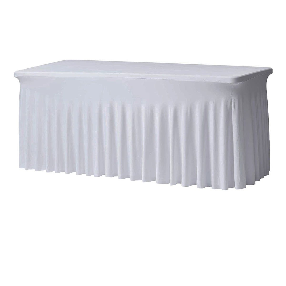 Wavy Spandex (6'x30") Banquet Table Cover in White – Urquid Linen