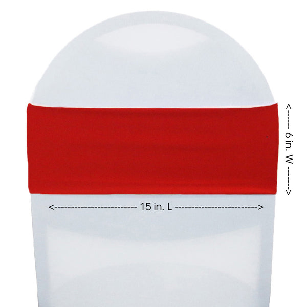(10 Pack) Spandex Chair Bands in Red