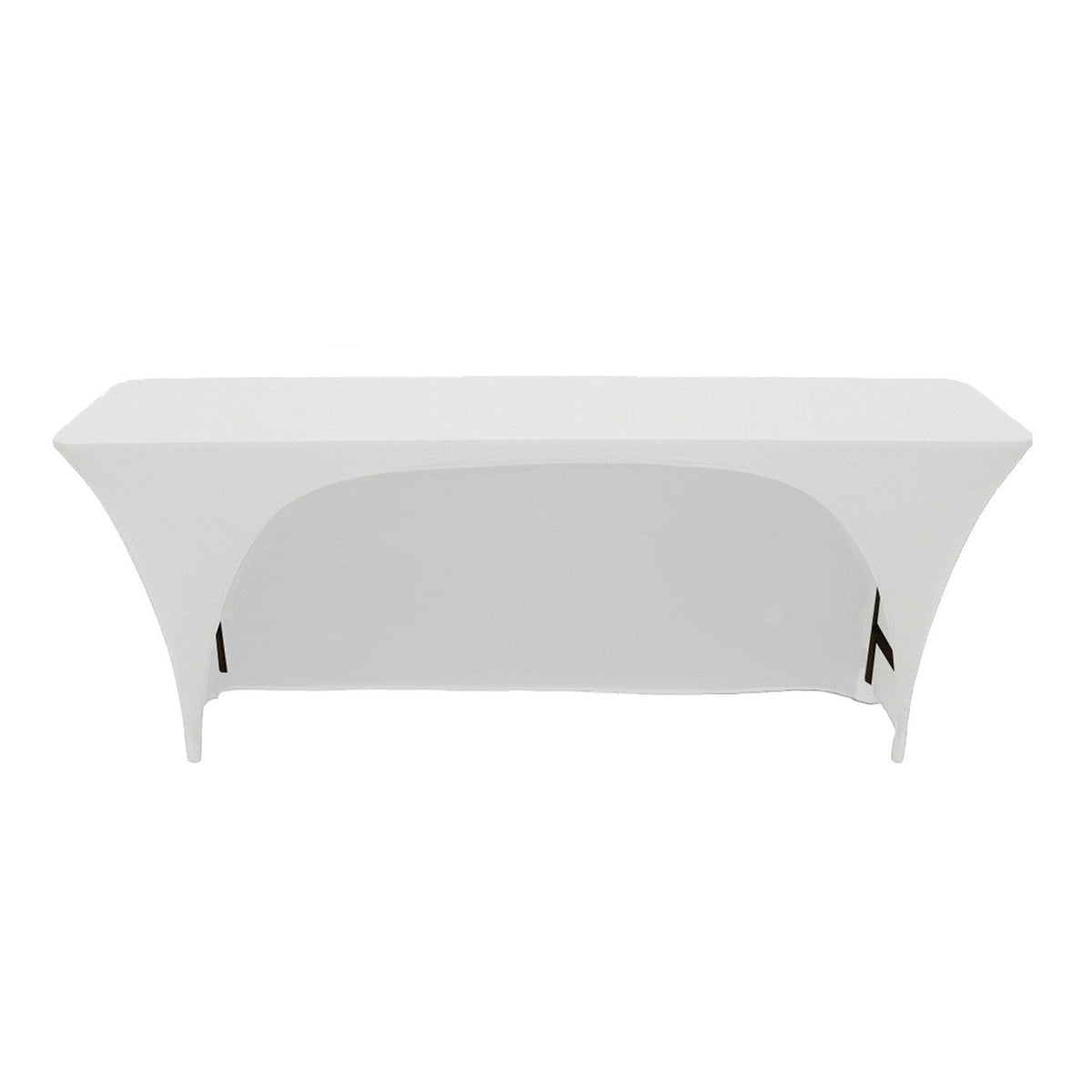 Premium Spandex (6'x18" w/ Side Open) Banquet Table Cover in White ...