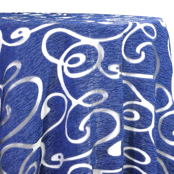 Contempo Scroll Sheer Table Linen in Royal – Urquid Linen