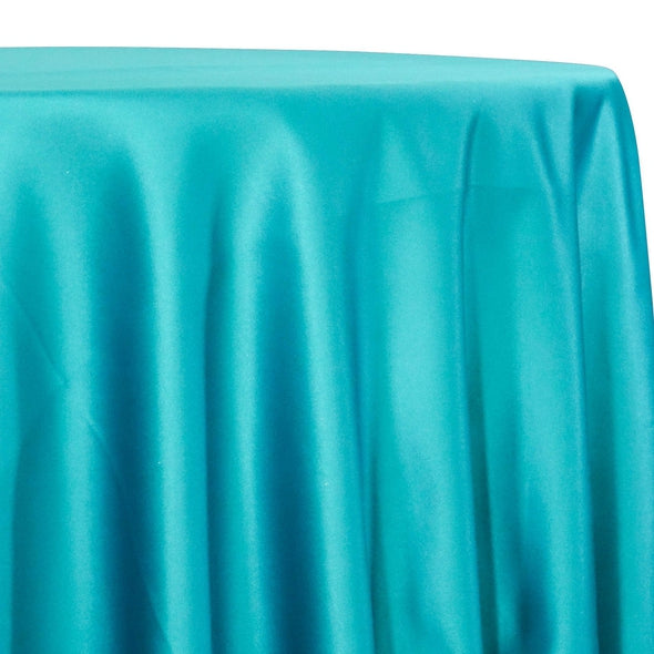 Lamour (Dull) Satin Table Linen in Aqua 1698 – Urquid Linen