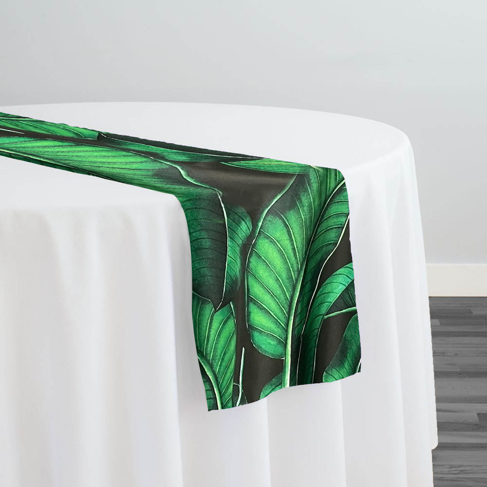 Beverly (Poly Print) Table Runner in Green/Black – Urquid Linen