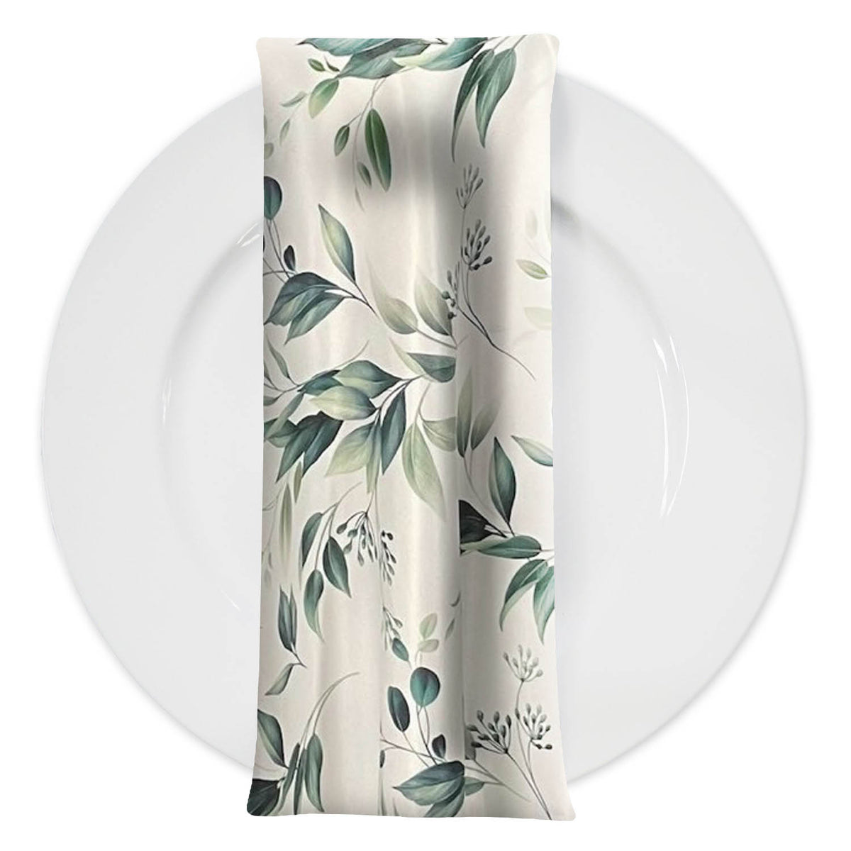Bayside Leaf (Poly Print) Table Napkins in Green/White – Urquid Linen