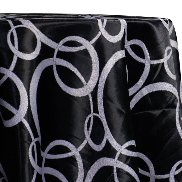 Cirque Jacquard (Reversible) Table Linen in Black – Urquid Linen